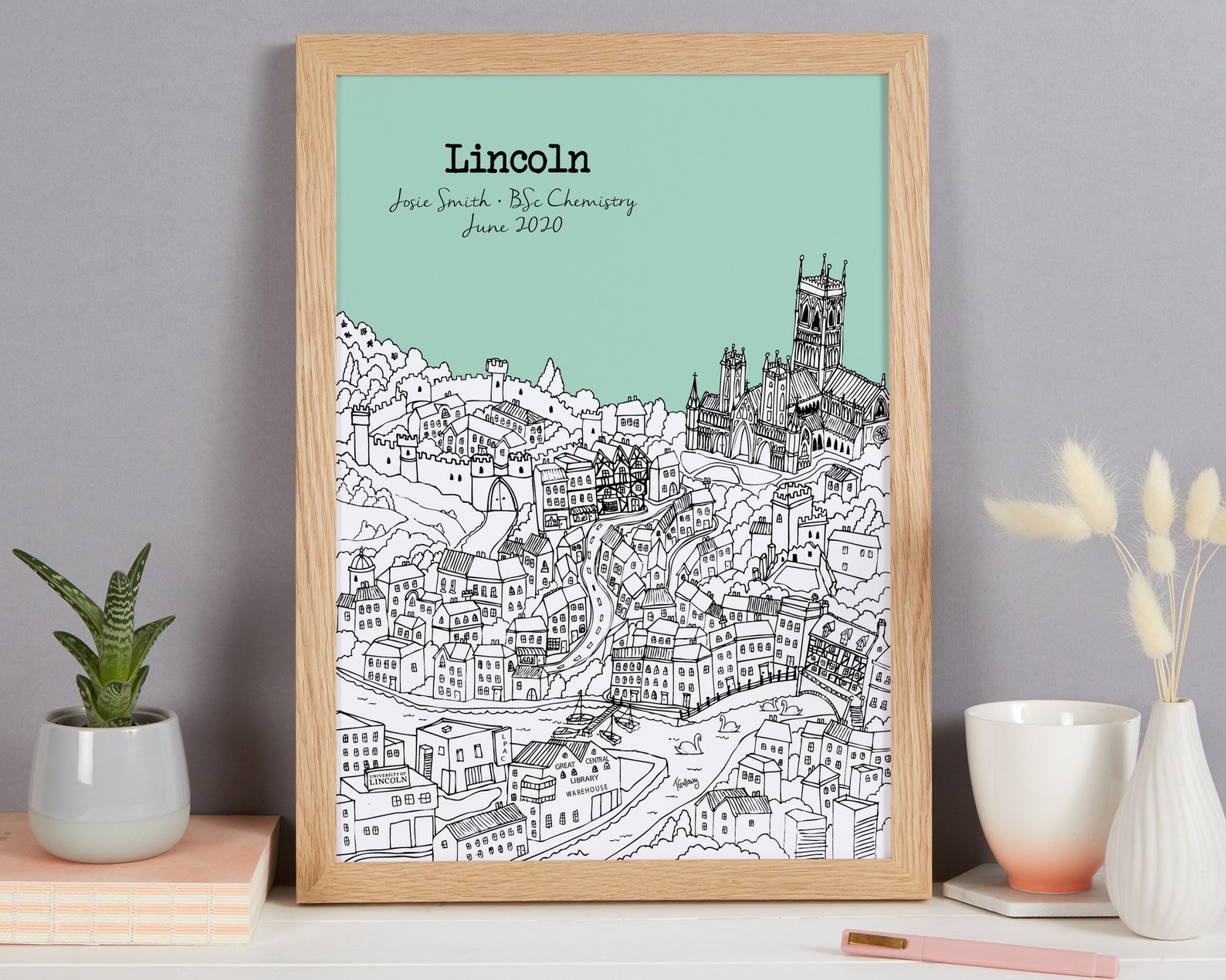 Personalised Lincoln Graduation Gift Print Linclon Uni | Etsy