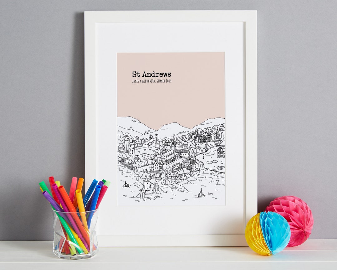 Personalised St Andrews Print St Andrews Gift First - Etsy