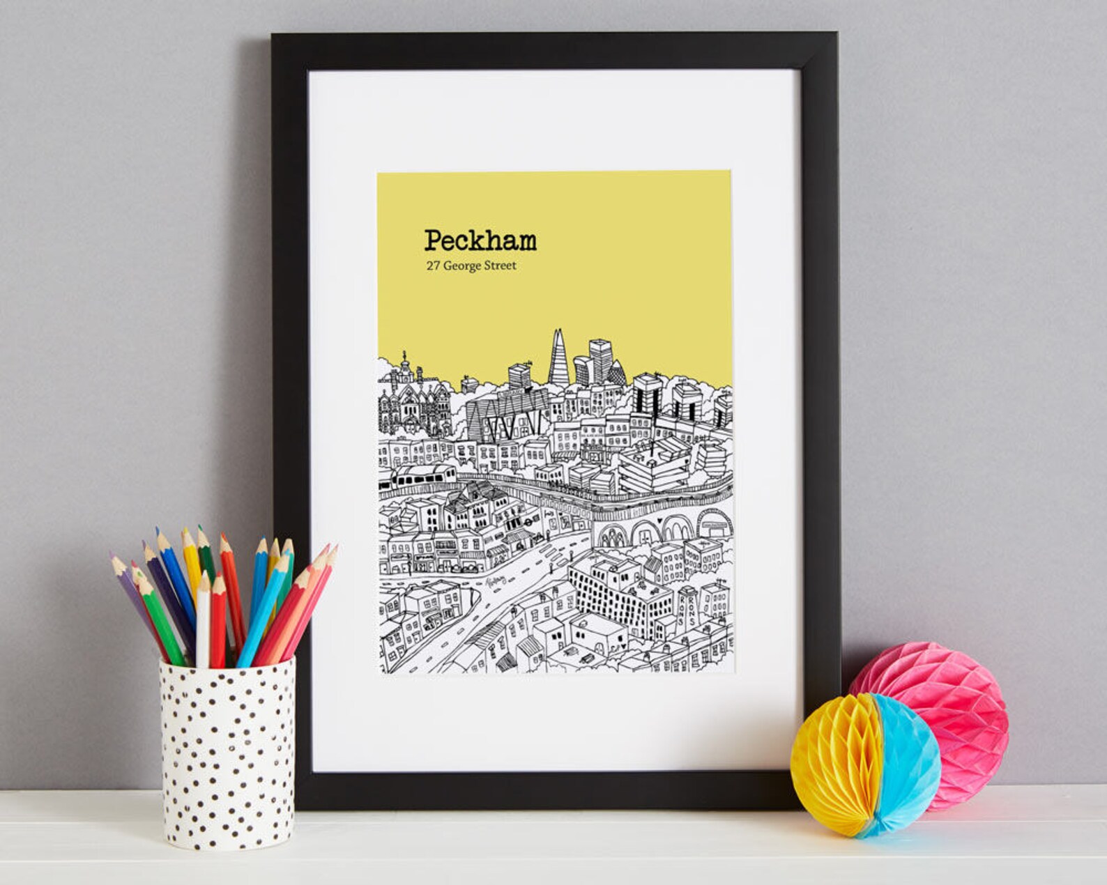 Personalised Peckham Print | Peckham Gift | First Anniversary Gift ...