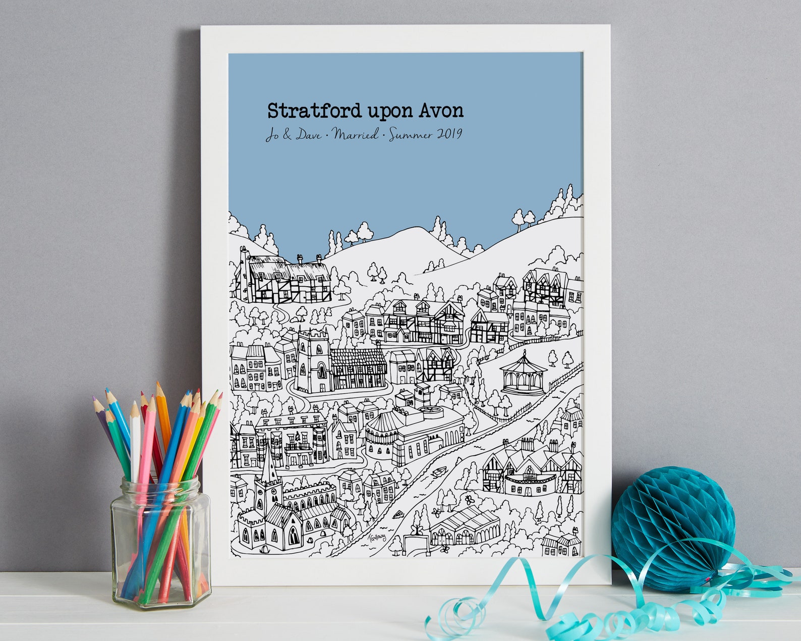 Personalised Stratford upon Avon Print Unique Wedding Gift | Etsy