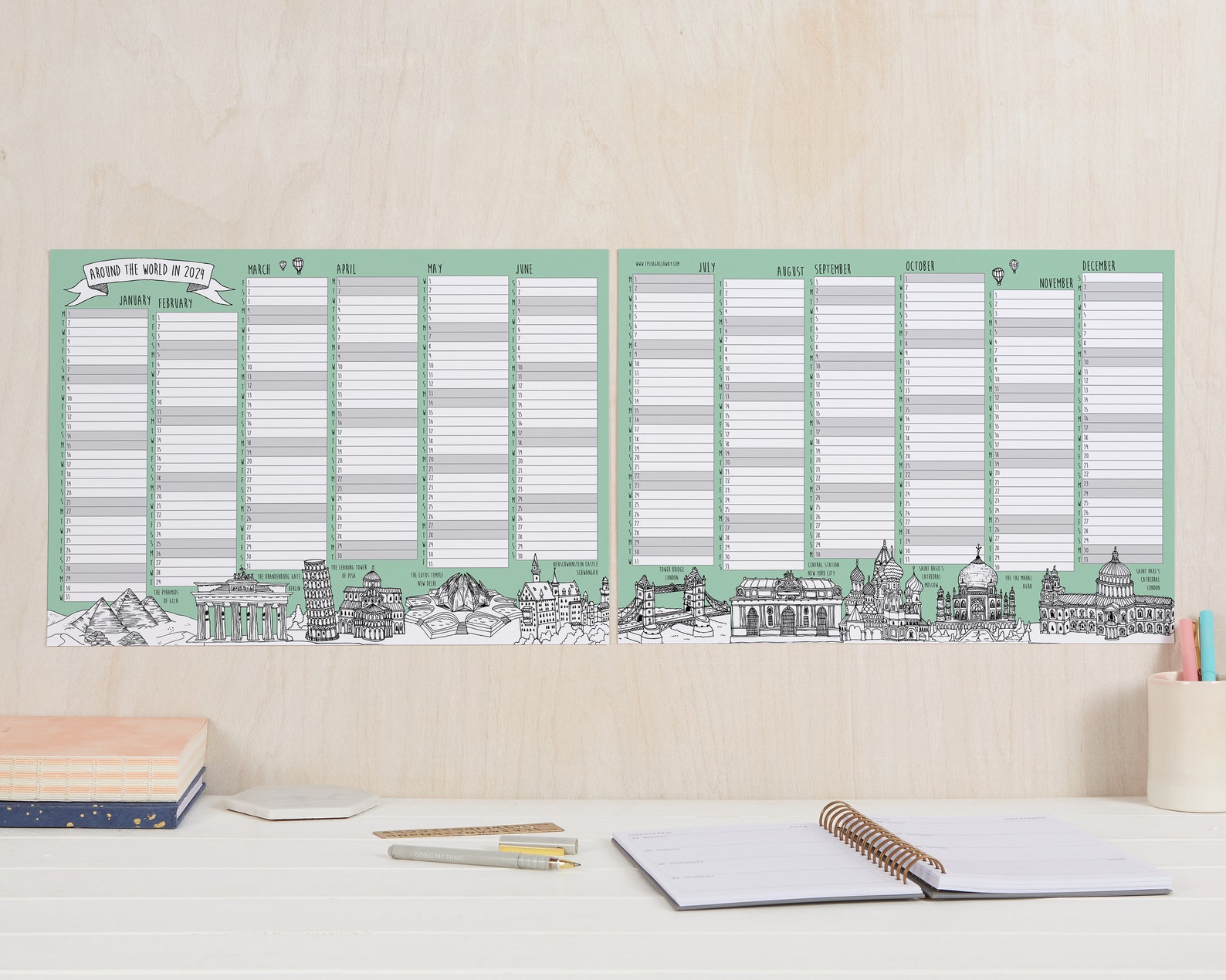 2024 Whole Year Wall Planner 2024 Wall Chart 2024 Calendar Unique ...