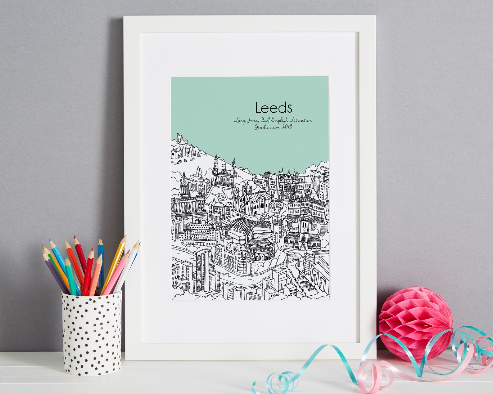 Personalised Leeds Print Unique Wedding Gift Leeds | Etsy
