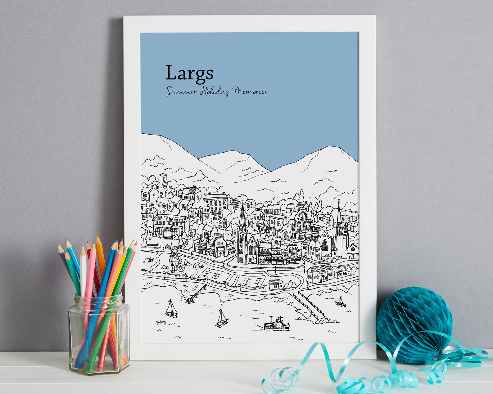 Personalised Largs Print Largs Art Unique Engagement Gift | Etsy