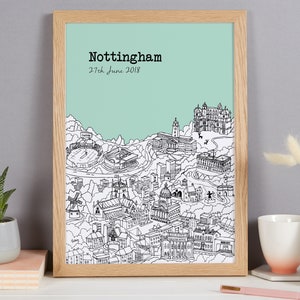 Personalised Nottingham Print | Unique Wedding Gift | First Anniversary ...