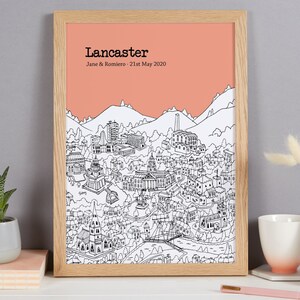 Personalised Lancaster Print Unique Lancaster Wedding Gift Lancaster ...