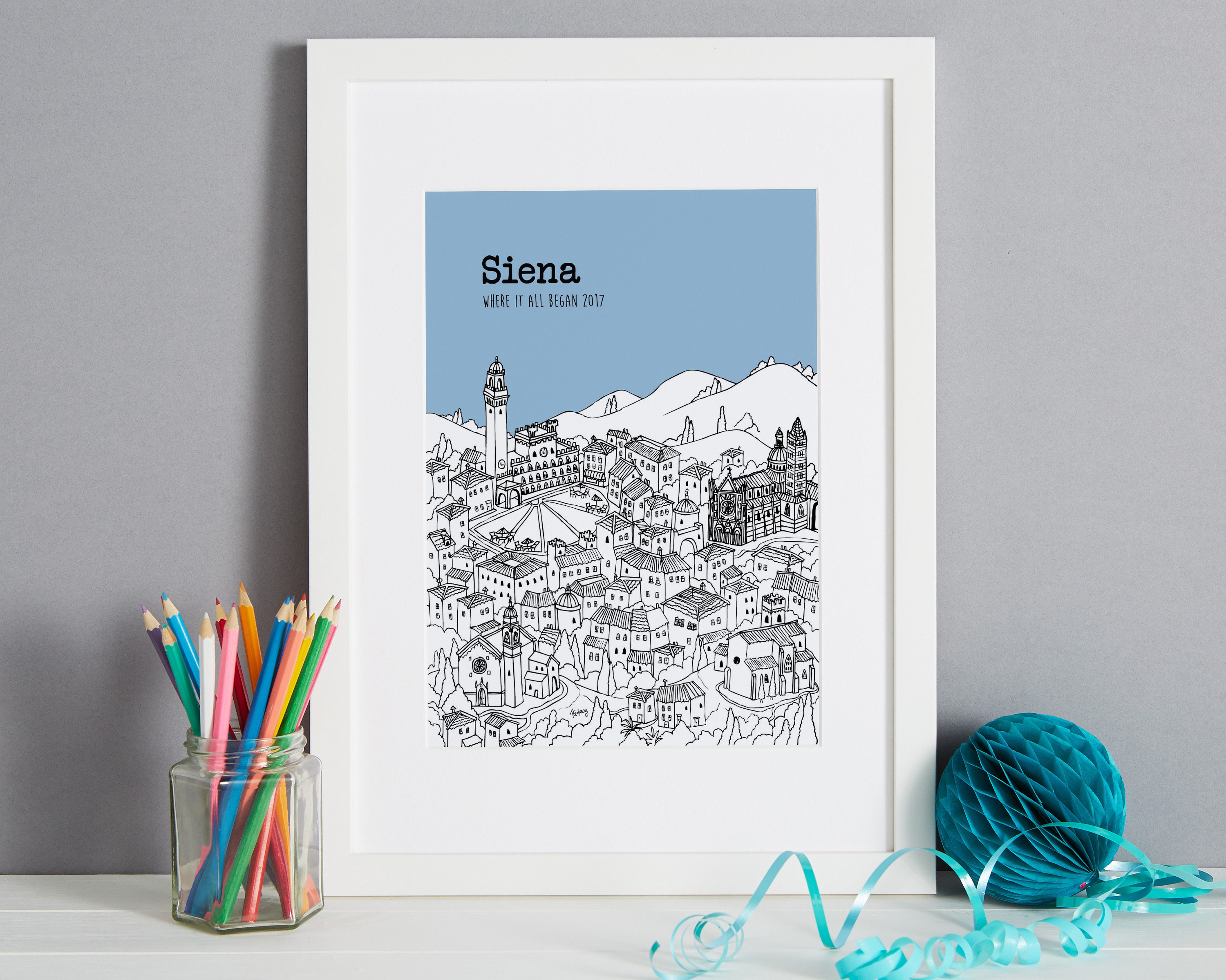 Personalised Siena Print Unique Wedding Gift First | Etsy