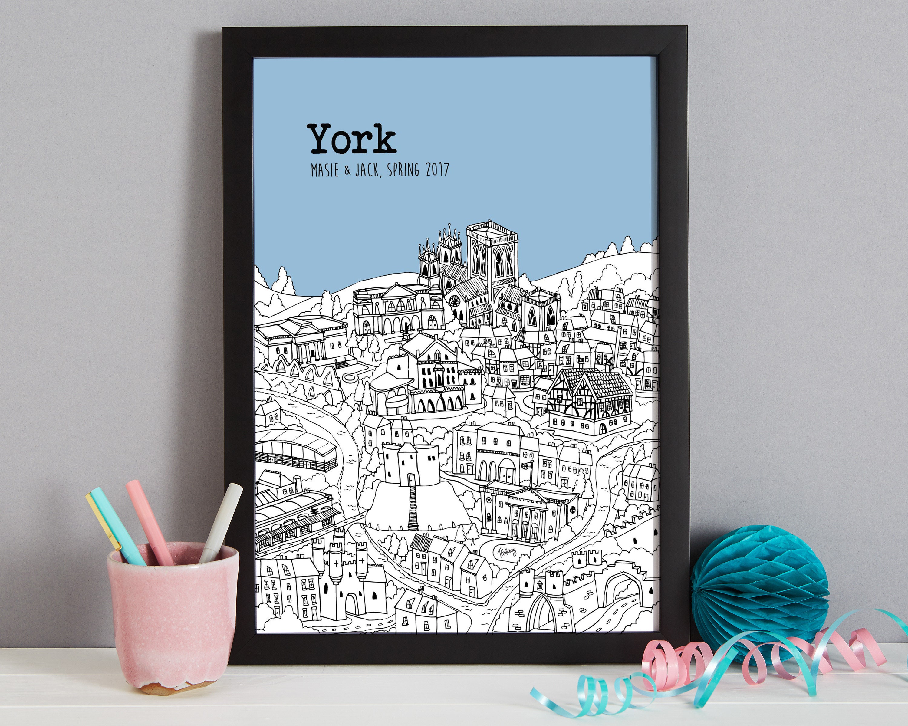 Personalised York Print Unique Wedding Gift First | Etsy