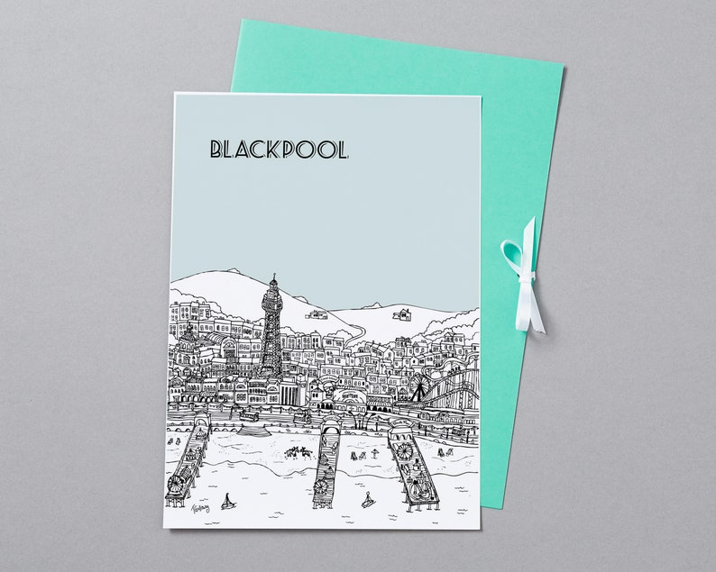 Personalised Blackpool Print | Unique Art | Custom Wedding Gift ...