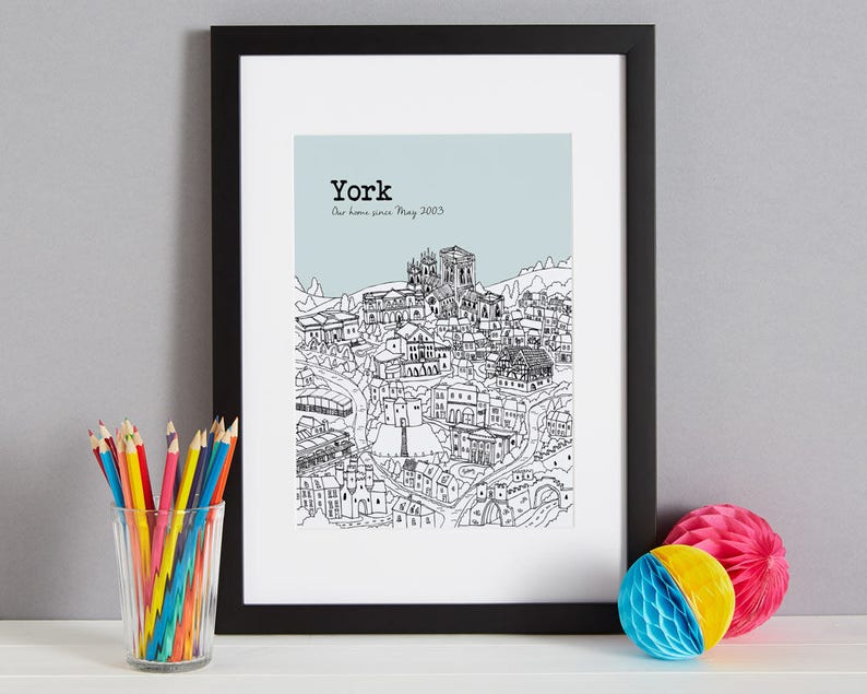 Personalised York Print Unique Wedding Gift First - Etsy