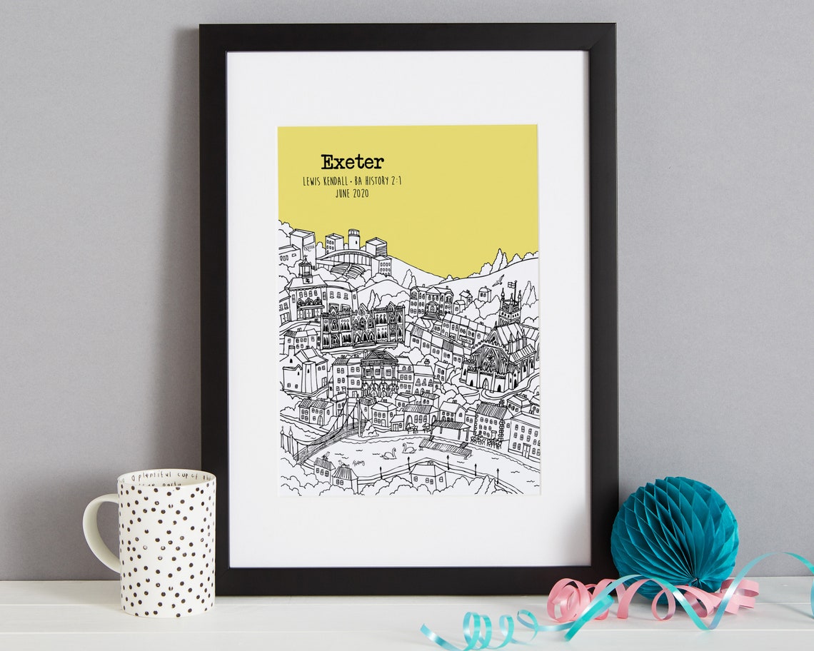 Personalised Exeter Graduation Gift Print Exeter Graduation | Etsy