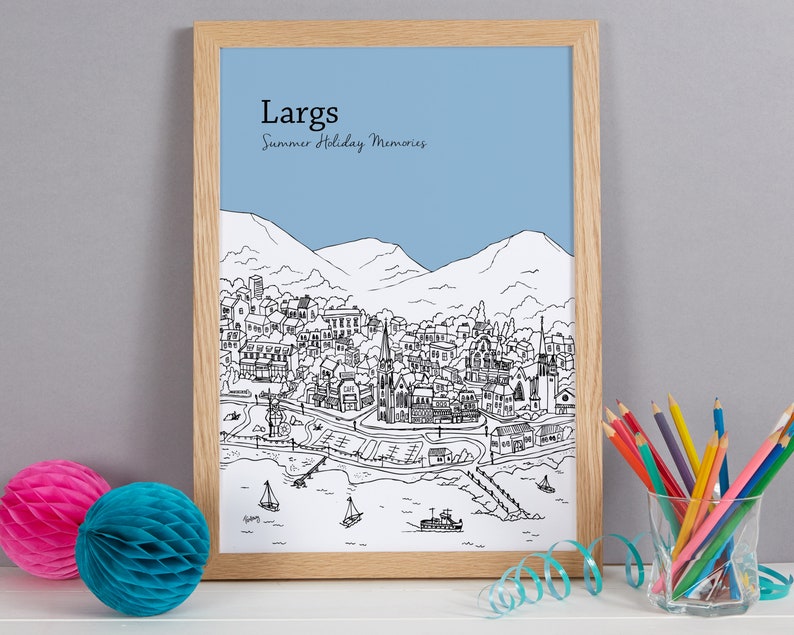 Personalised Largs Print Largs Art Unique Engagement Gift | Etsy
