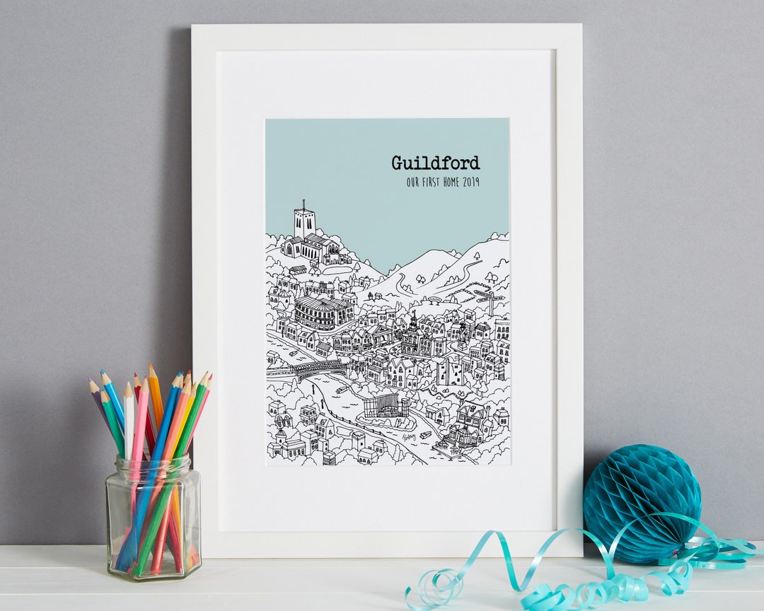 Personalised Guildford Print Wedding Gift Unique - Etsy
