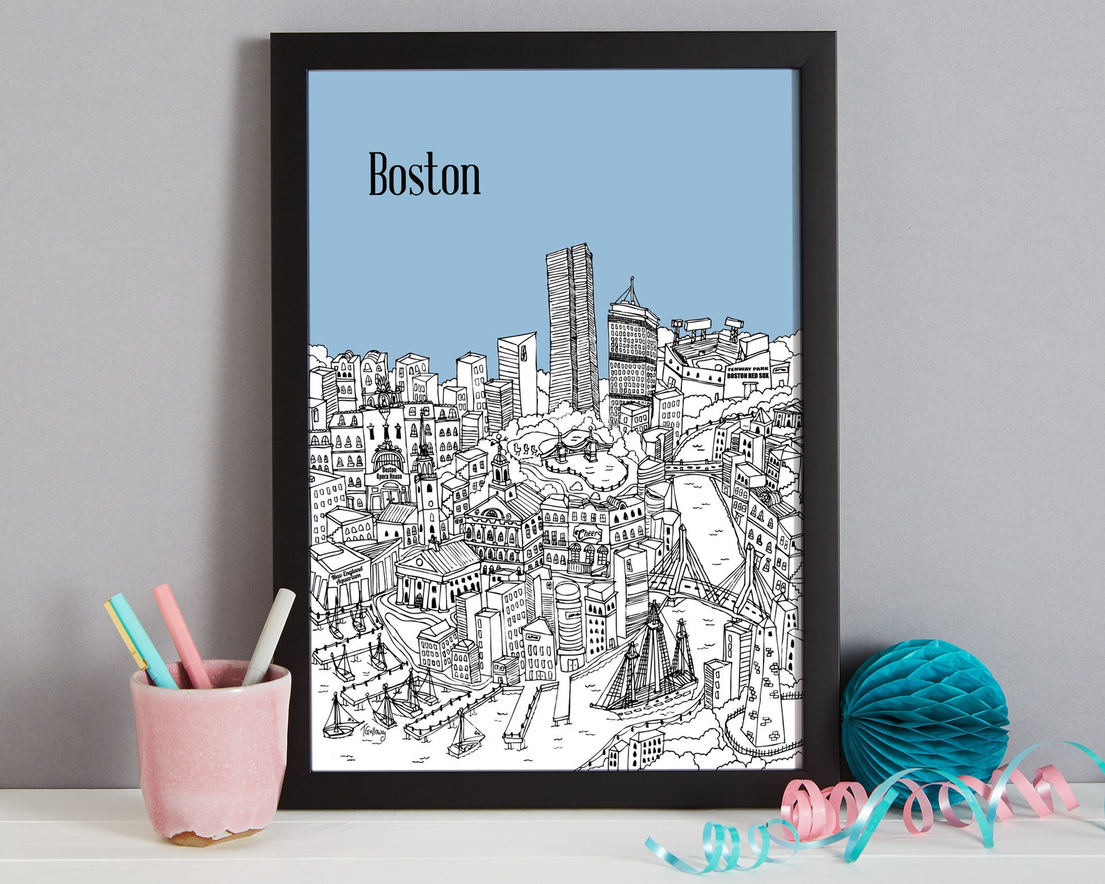 Personalised Boston Print Unique Wedding Gift Boston | Etsy