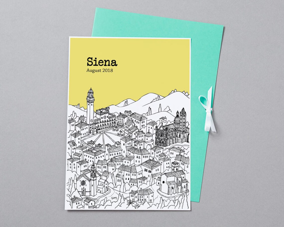 Personalised Siena Print Unique Wedding Gift First | Etsy