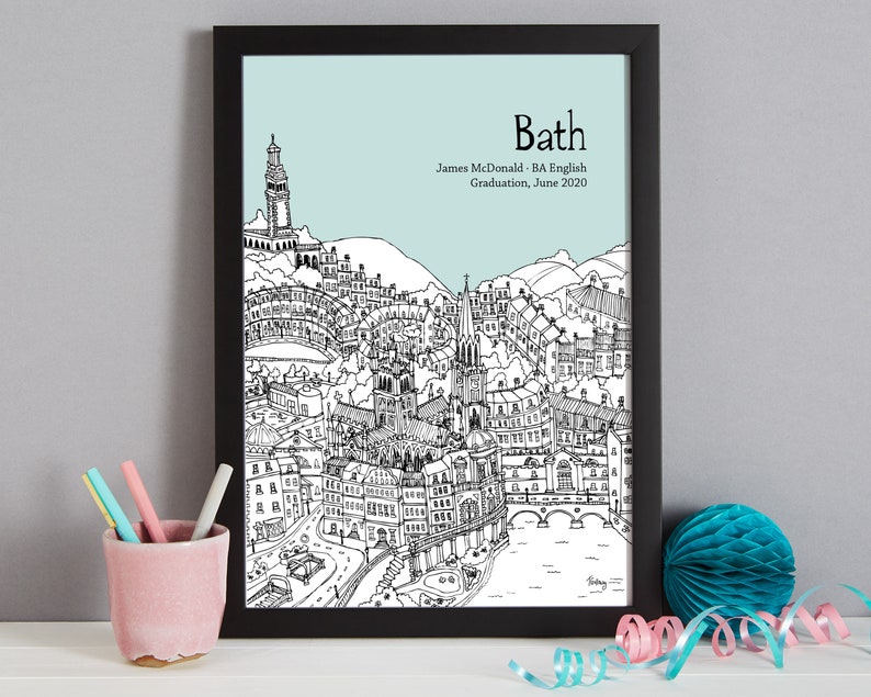 Personalised Bath Graduation Gift Print Graduation Gift - Etsy