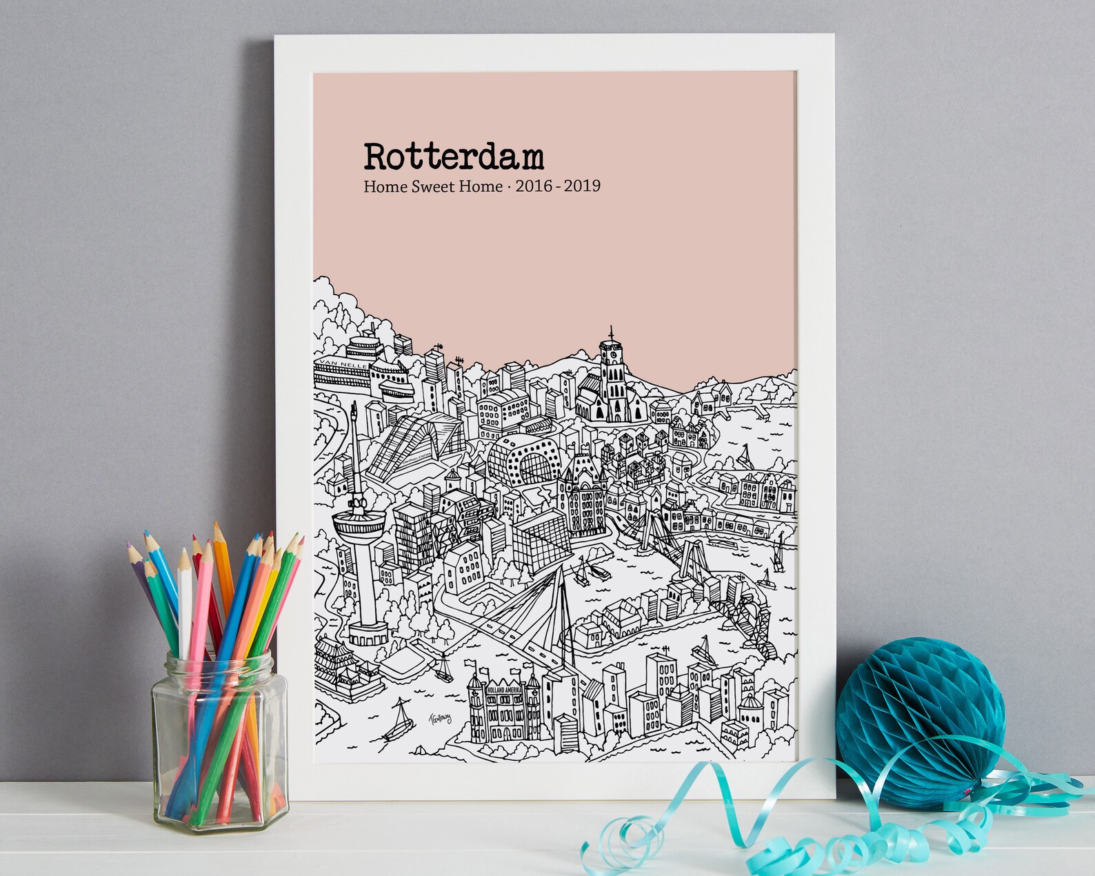 Personalised Rotterdam Print First Anniversary Gift | Etsy