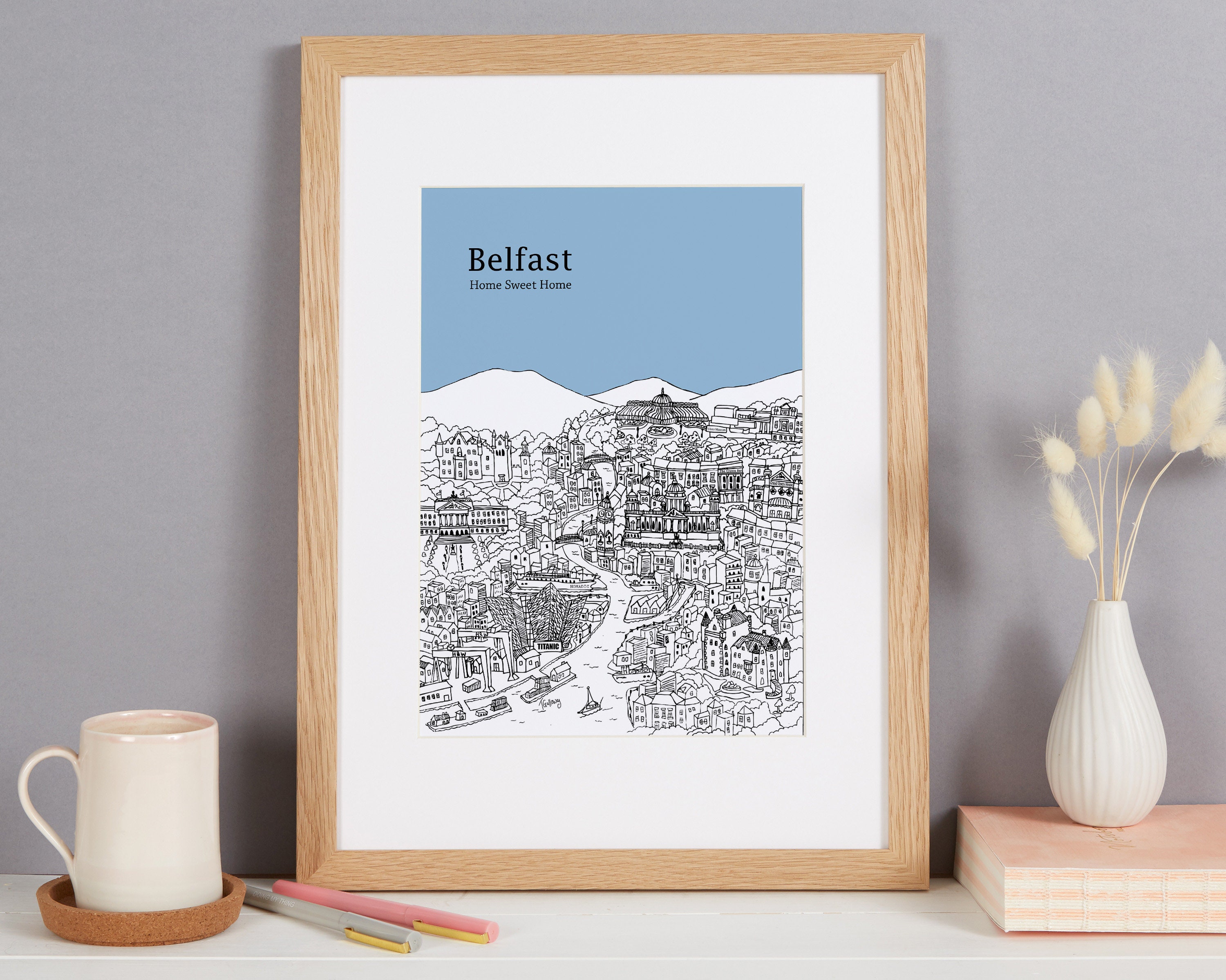 Personalised Belfast Print Belfast Gift First Anniversary | Etsy