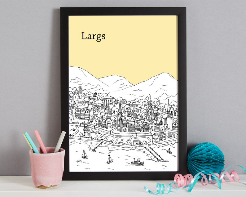 Personalised Largs Print Largs Art Unique Engagement Gift | Etsy