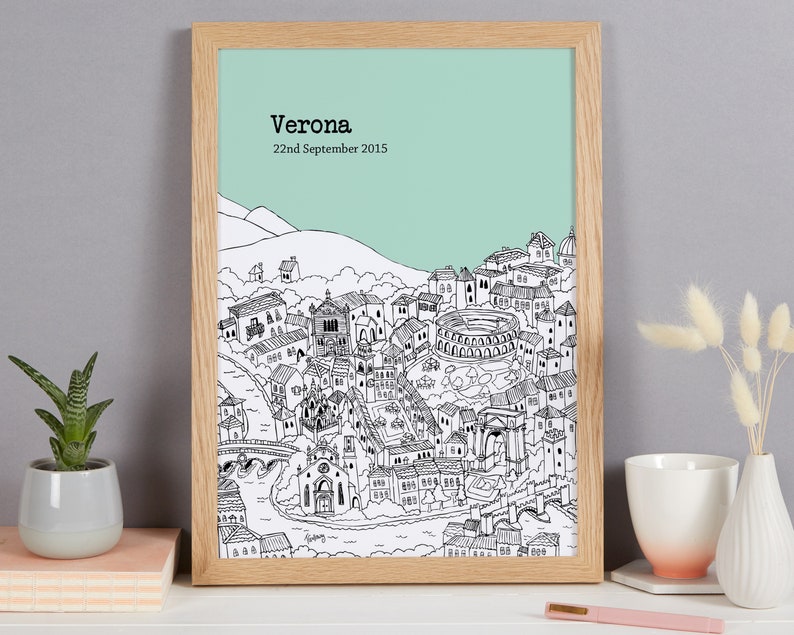 Personalised Verona Print Verona Gift First Anniversary | Etsy