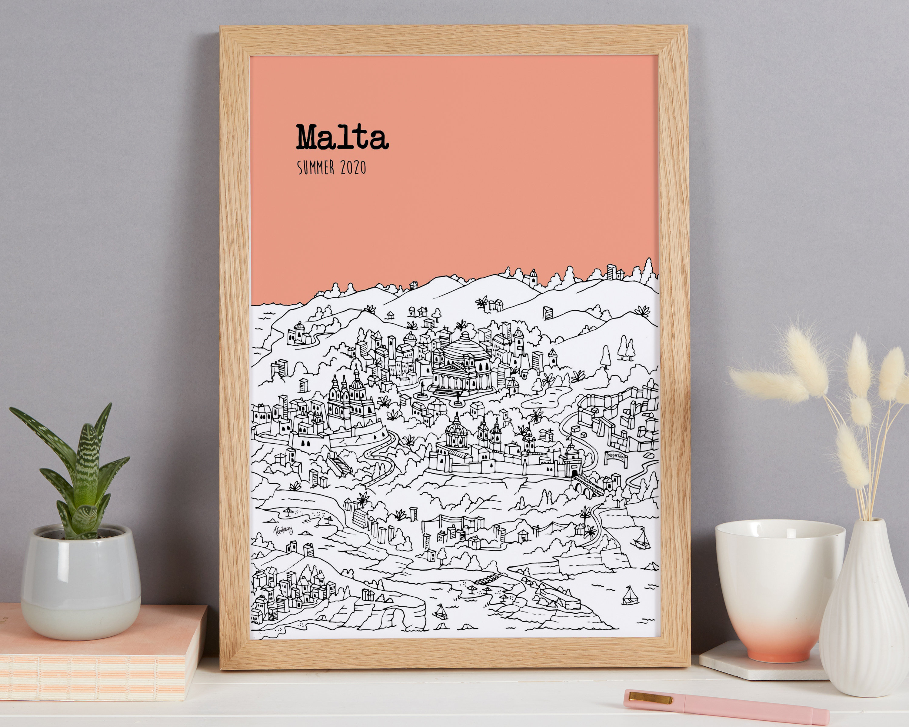 Personalised Malta Print Unique Wedding Gift Malta | Etsy