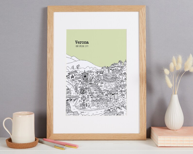 Personalised Verona Print Verona Gift First Anniversary | Etsy