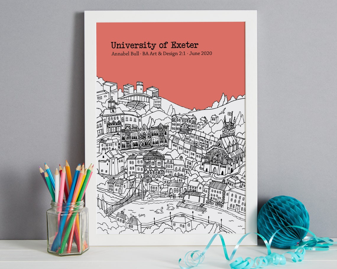 Personalised Exeter Graduation Gift Print | Exeter Graduation Gift ...