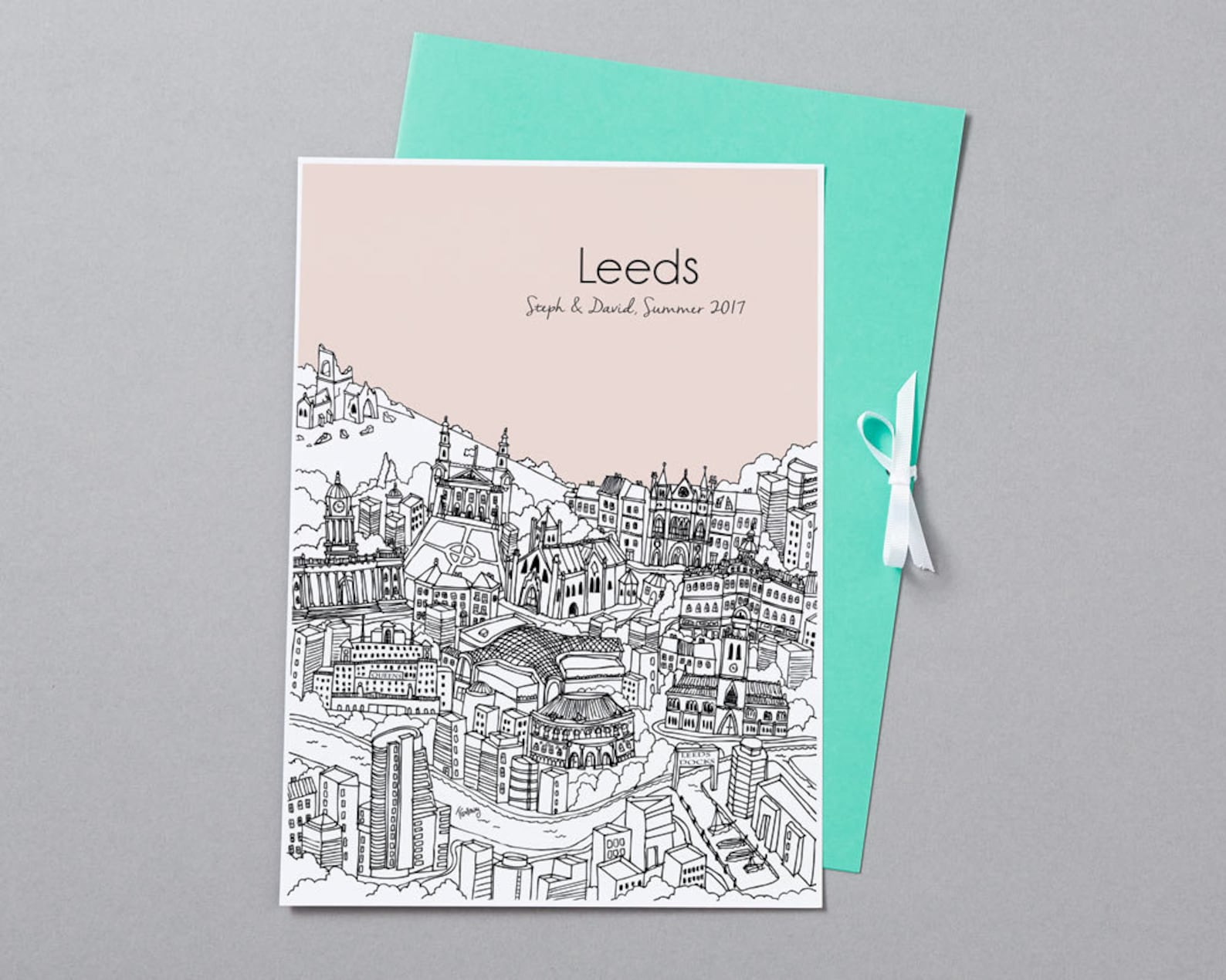 Personalised Leeds Print | Unique Wedding Gift | Leeds Illustration ...