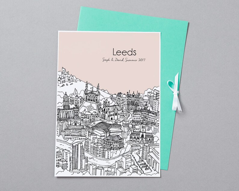Personalised Leeds Print Unique Wedding Gift Leeds - Etsy