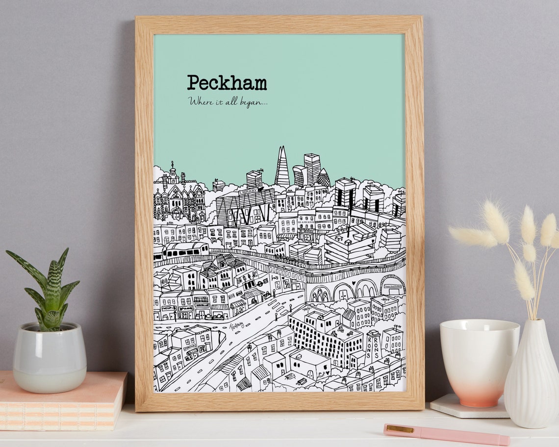 Personalised Peckham Print | Peckham Gift | First Anniversary Gift ...