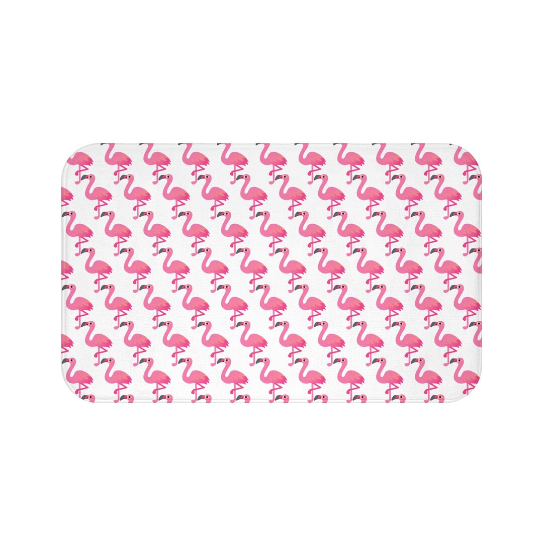Pink Flamingo Bath Mat Summer - Etsy