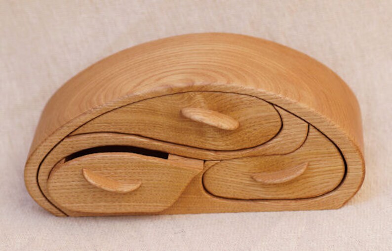Curve Box Sculpted Jewelry Box in Chestnut Wood - Etsy