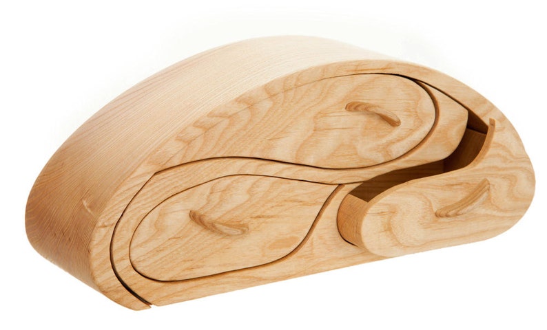 Curve Box Sculpted Jewelry Box in Ash Wood - Etsy