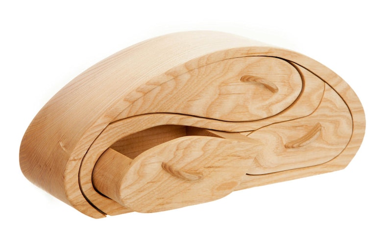 Curve Box Sculpted Jewelry Box in Ash Wood - Etsy