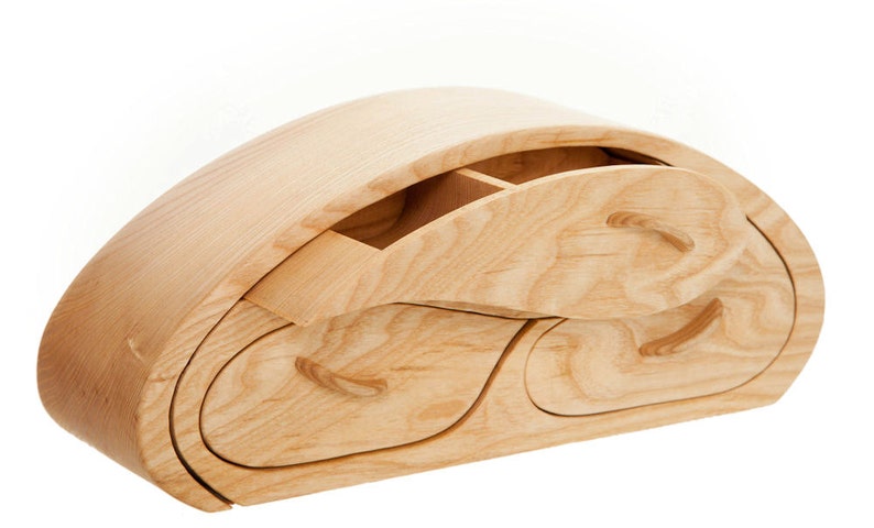 Curve Box Sculpted Jewelry Box in Ash Wood - Etsy