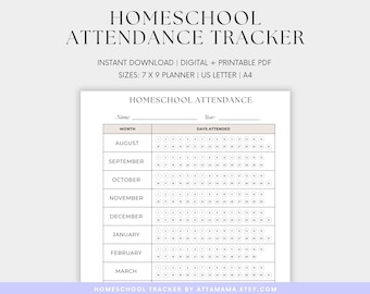 Kids Homeschool Attendance Tracker - Etsy