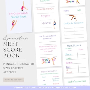 Gymnastics Meet Scorebook Tracker Competition Season Score Journal ...