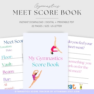 Gymnastics Meet Scorebook Tracker Competition Season Score Journal ...