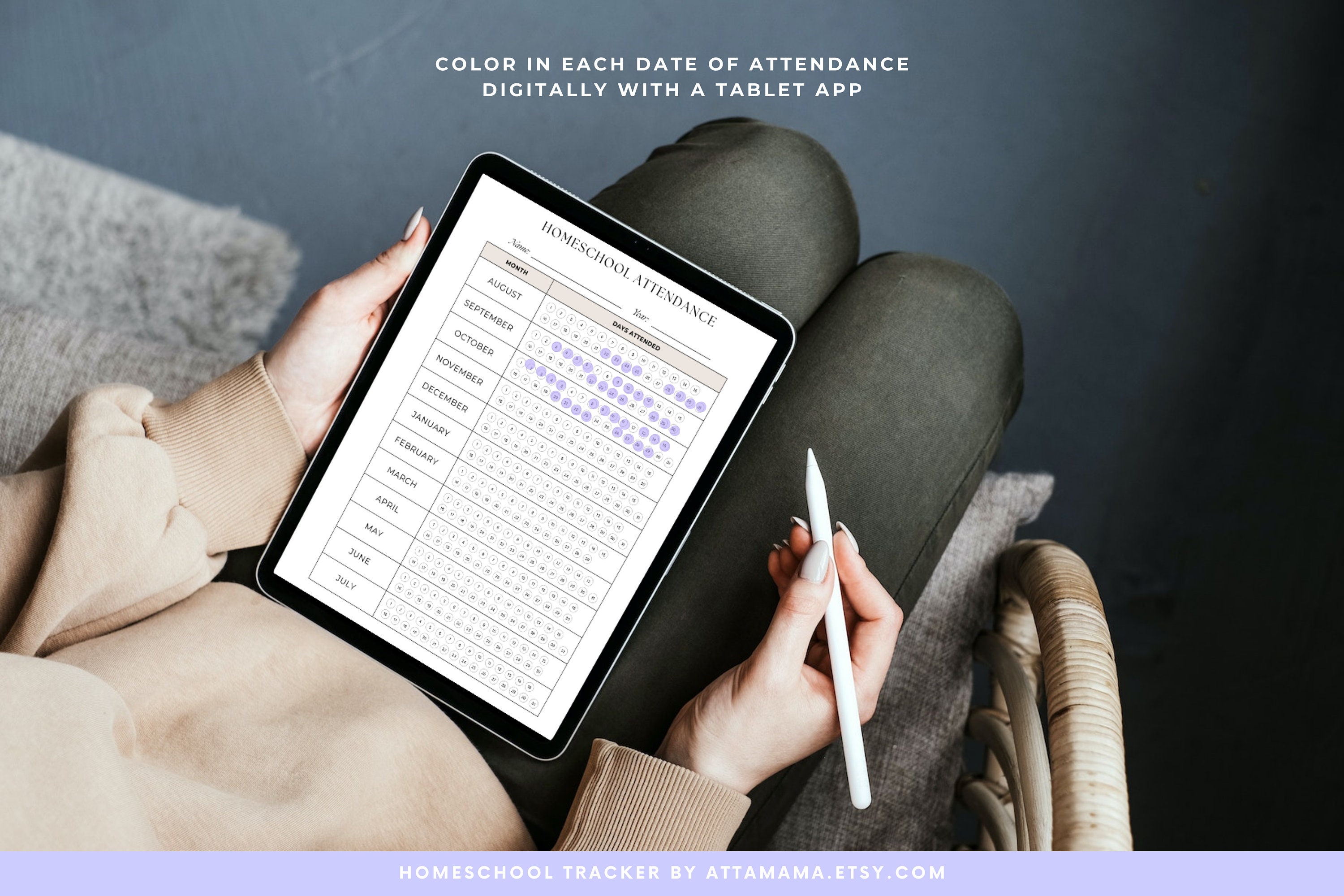 Homeschool Attendance Tracker Printable PDF, Digital Attendance Sheet ...