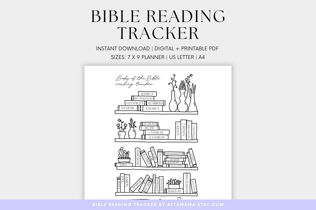 Printable Bible Reading Tracker, Digital Bible Tracker, Books of the ...