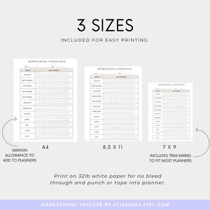 Homeschool Attendance Tracker Printable PDF, Digital Attendance Sheet ...
