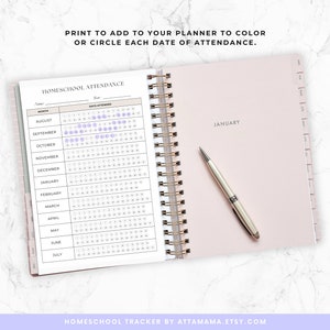 Homeschool Attendance Tracker Printable PDF, Digital Attendance Sheet ...