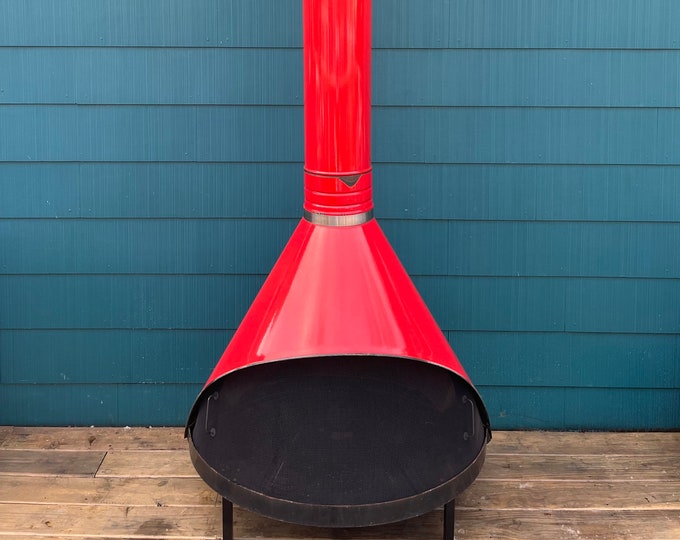 Vintage PREWAY Mid Century Modern Freestanding Cone Fireplace - RED ...