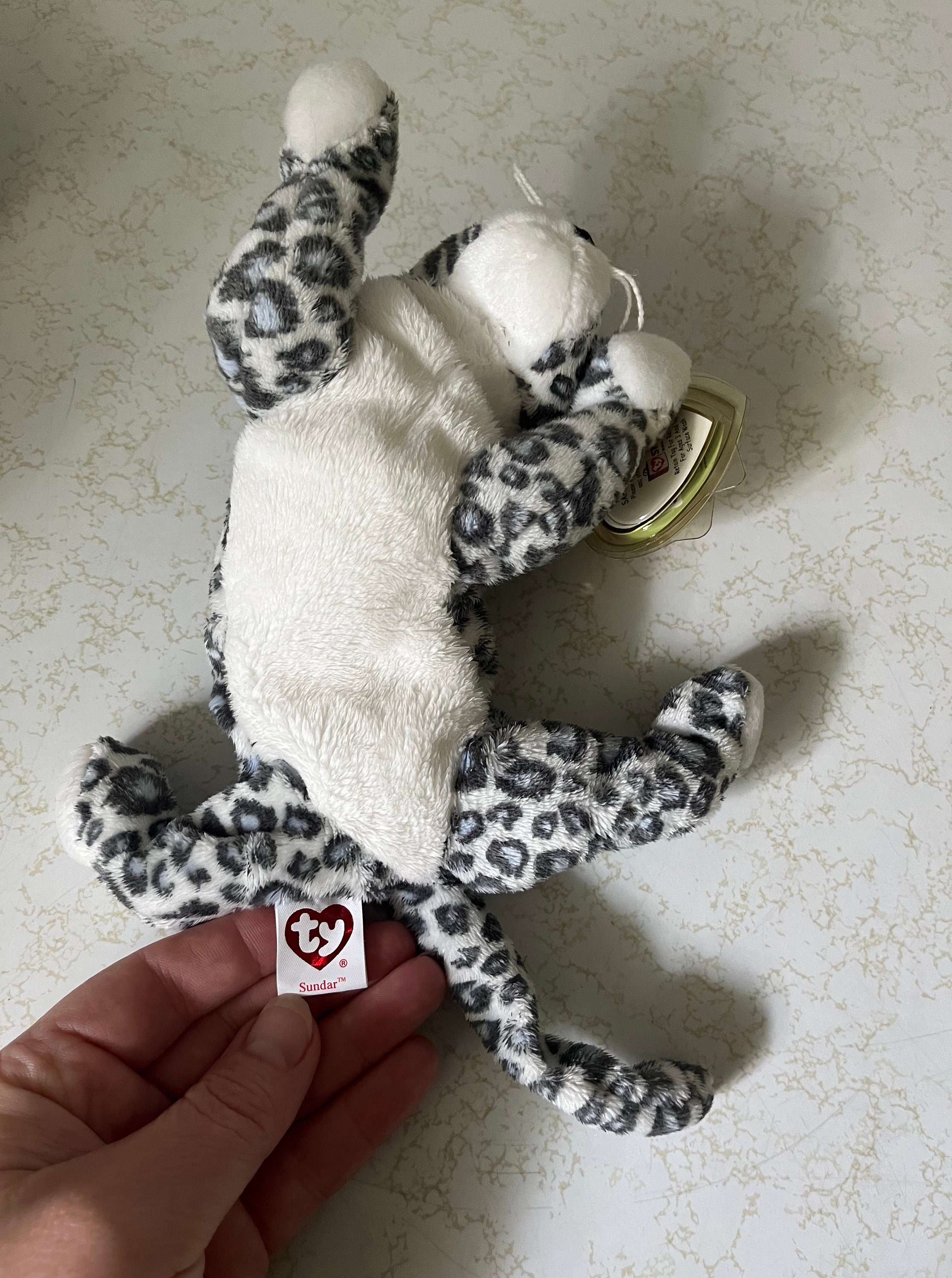 Vintage / Retired SUNDAR Snow Leopard Ty Beanie Baby & Buddy Set MWMT ...
