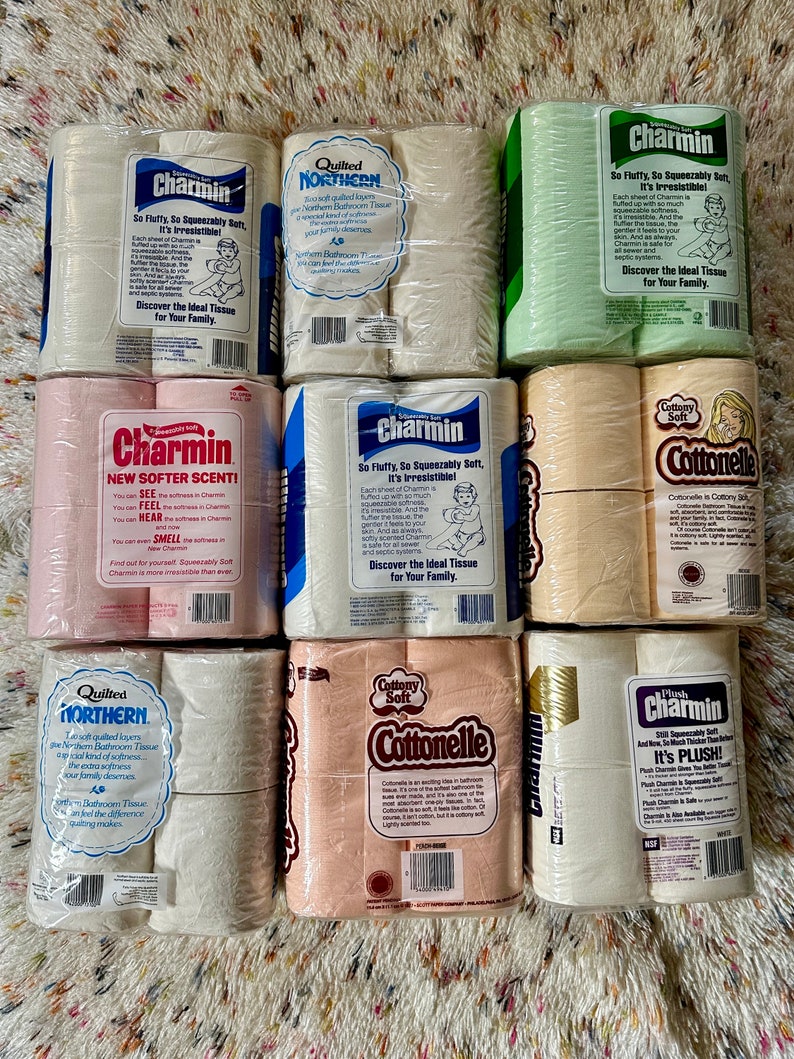 Vintage Toilet Paper 4 & 6 Roll Packs - Charmin Cottonelle Quilted ...