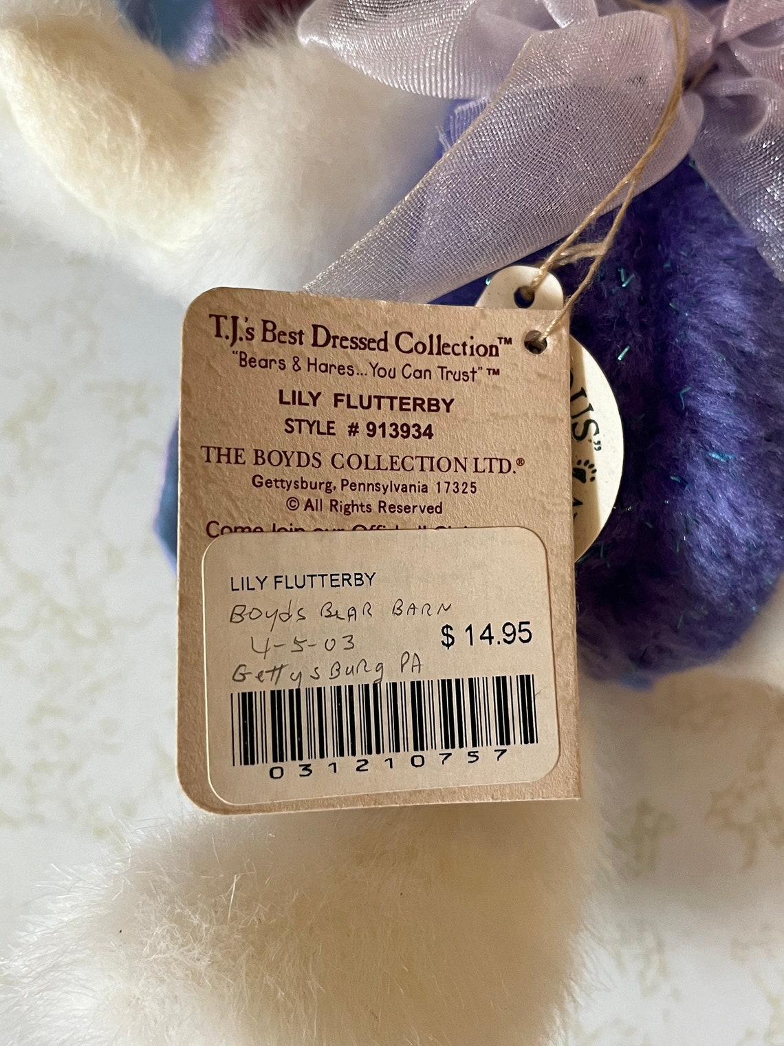 Vintage 2002 Gen-yoo-wine BOYDS LILY FLUTTERBY Bear T.j.'s Best Dressed Collection 913934 ...