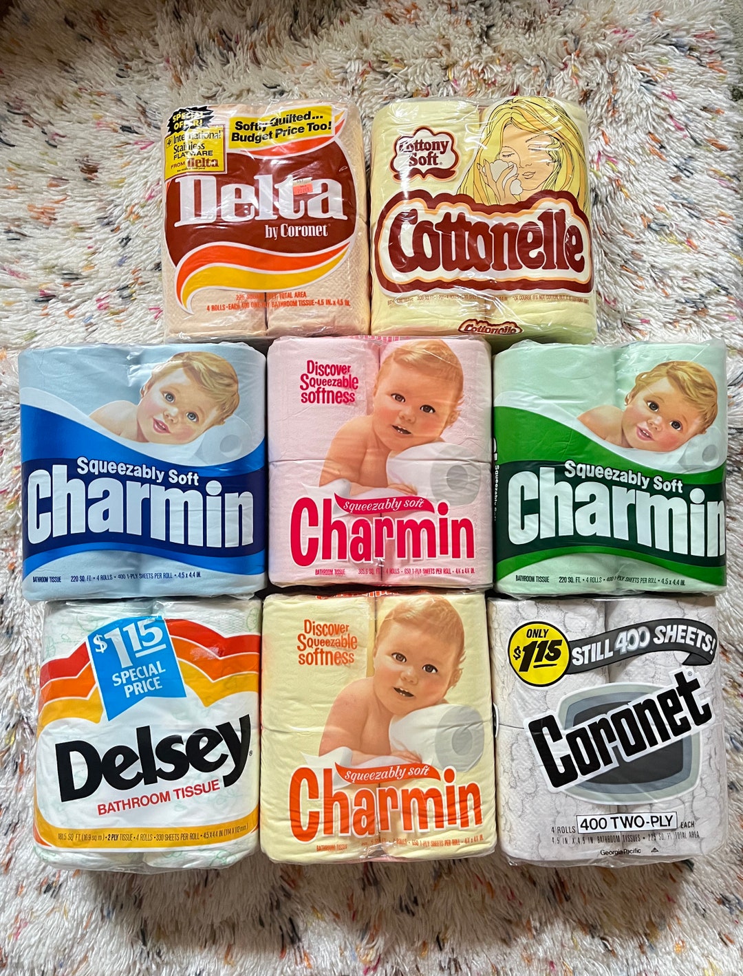 Vintage Toilet Paper 4 Roll Packs - Charmin Cottonelle Coronet Delsey ...