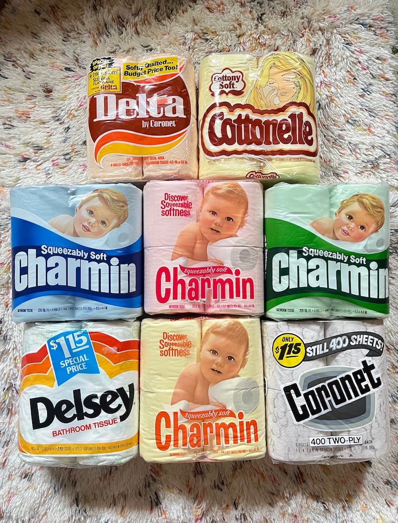 Vintage Toilet Paper 4 Roll Packs - Charmin Cottonelle Coronet Delsey ...