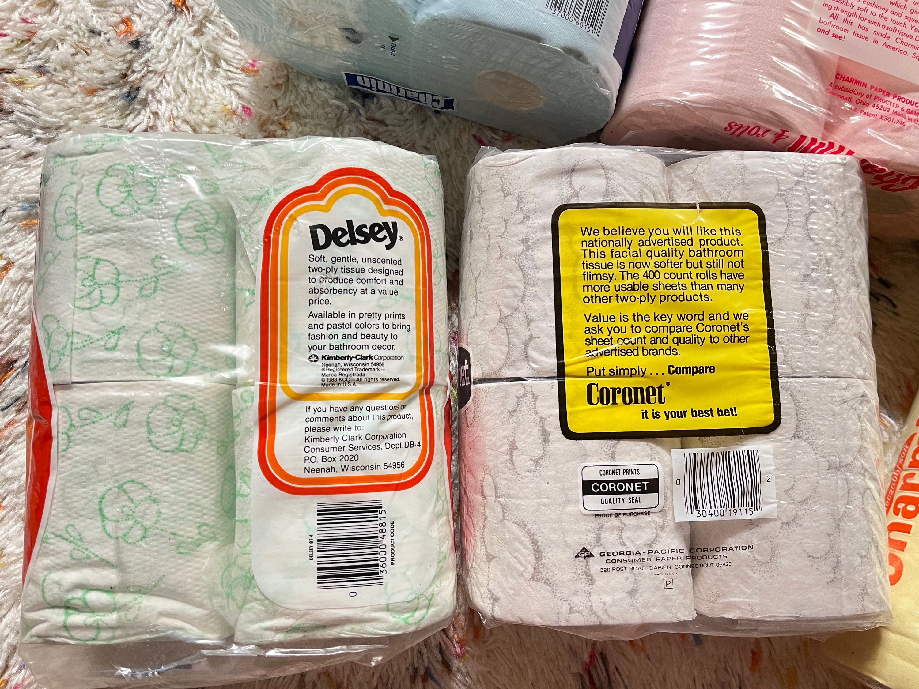 Vintage Toilet Paper 4 Roll Packs - Charmin Cottonelle Coronet Delsey ...