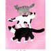 Three Stacked Cats Mini Print - Etsy
