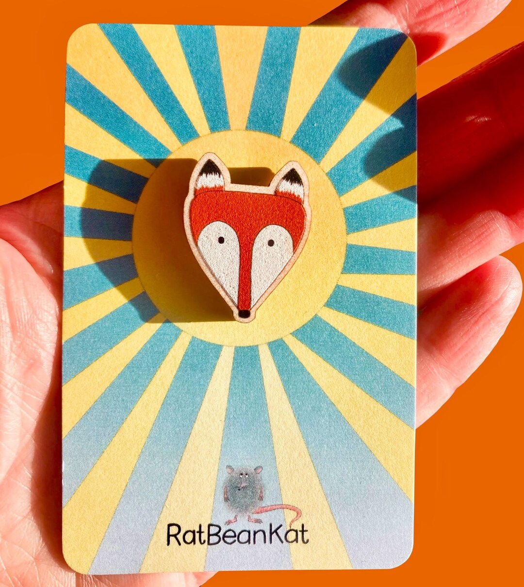 Little Wooden Fox Pin Badge - Etsy
